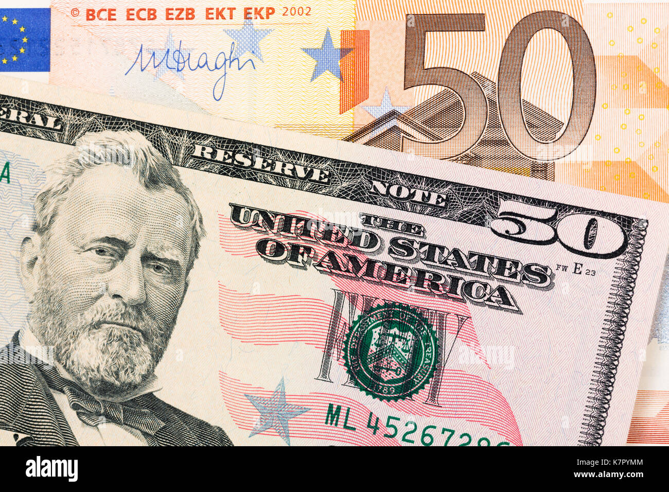 Close up of dollar and euro banknotes. High resolution photo Stock ...