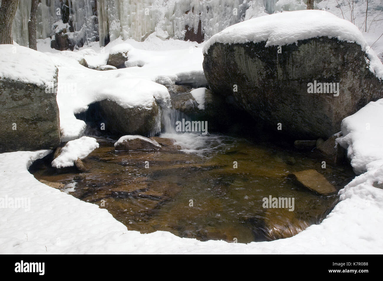 A mountain stream in the White Mountains of New Hampshire during the ...