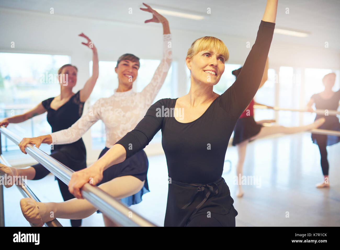 Group happy smiling ballerinas hi-res stock photography and images - Alamy