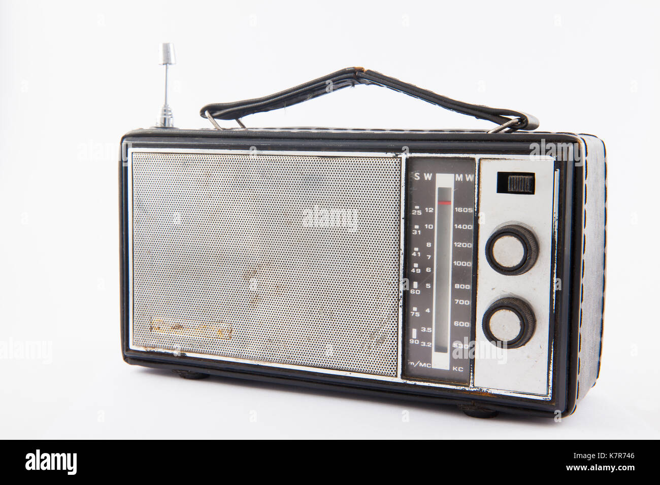 Old retro radio isolated on white background Stock Photo - Alamy