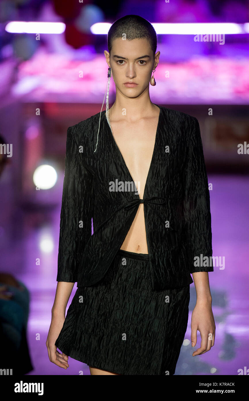 Model wears at collection runway a creation from " Pepa Salazar ...