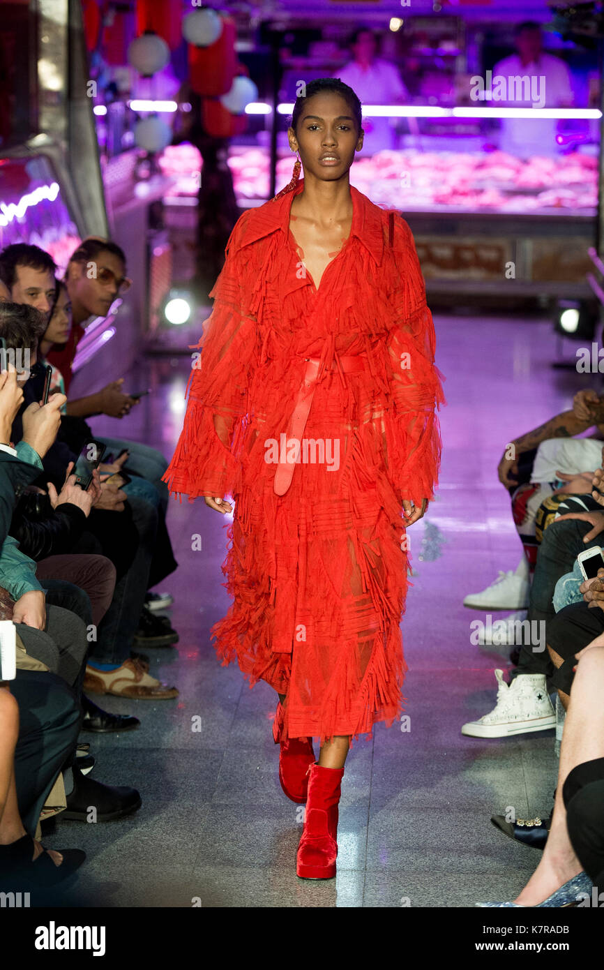 Model wears at collection runway a creation from " Pepa Salazar ...