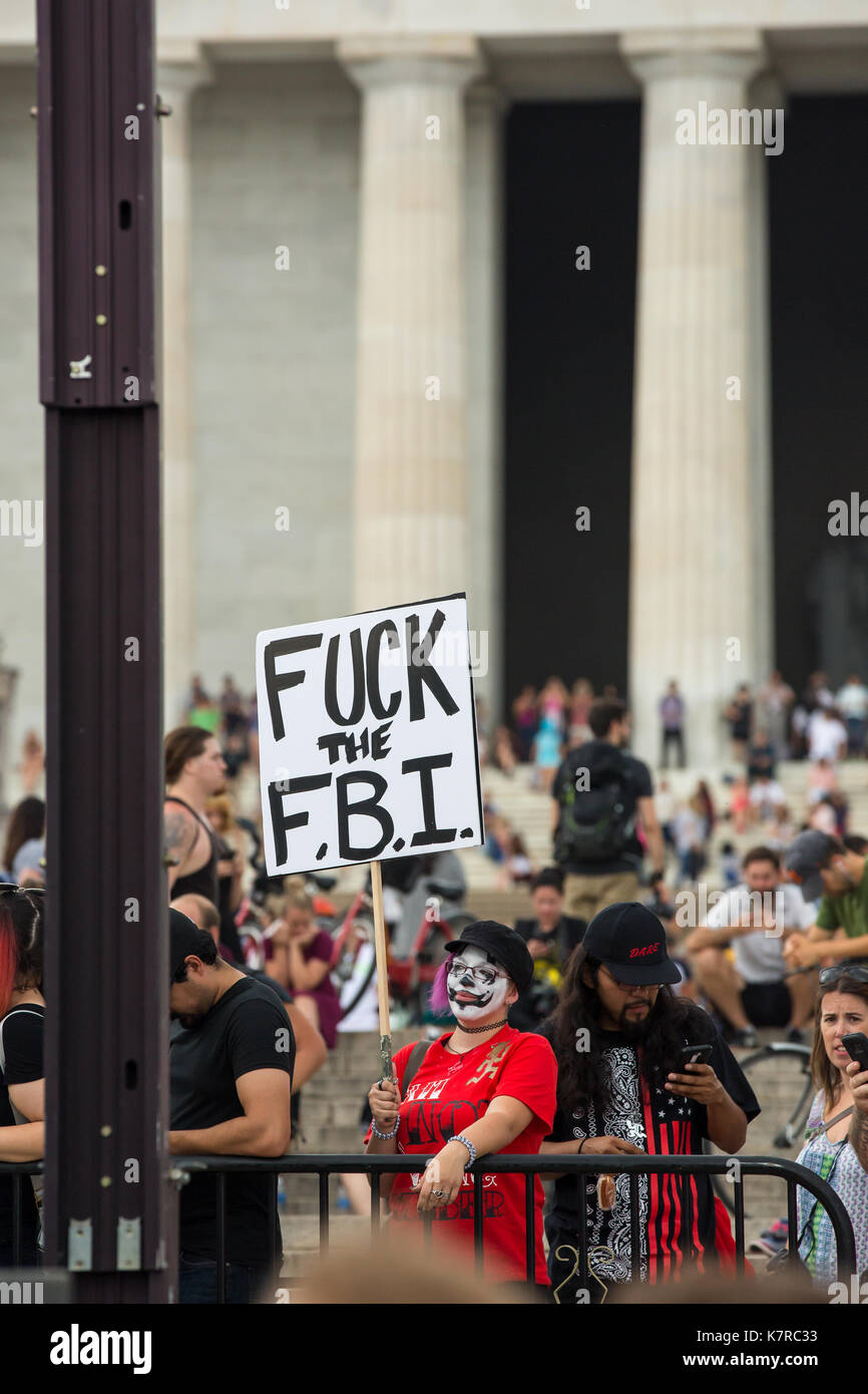 WASHINGTON, DC - September 16, 2017: Fans of the music group 'Insane ...