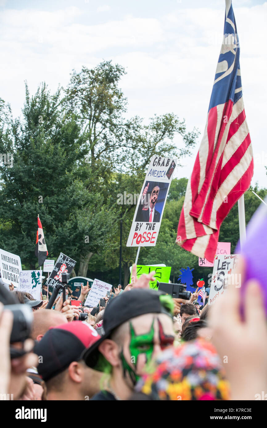 WASHINGTON, DC - September 16, 2017: Fans of the music group 'Insane ...