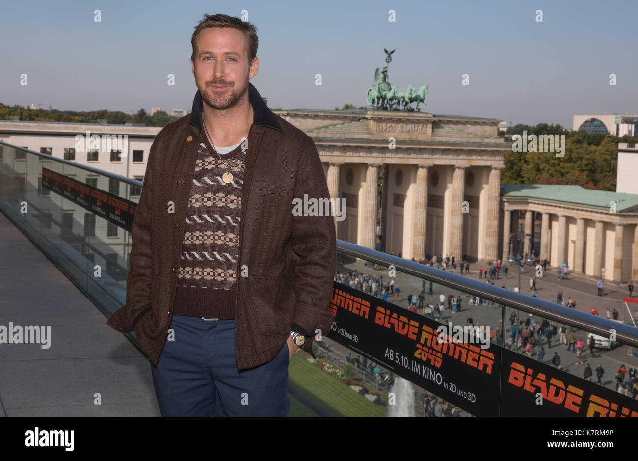 Berlin, Germany. 17th Sep, 2017. The actor Ryan Gosling seen during the ...