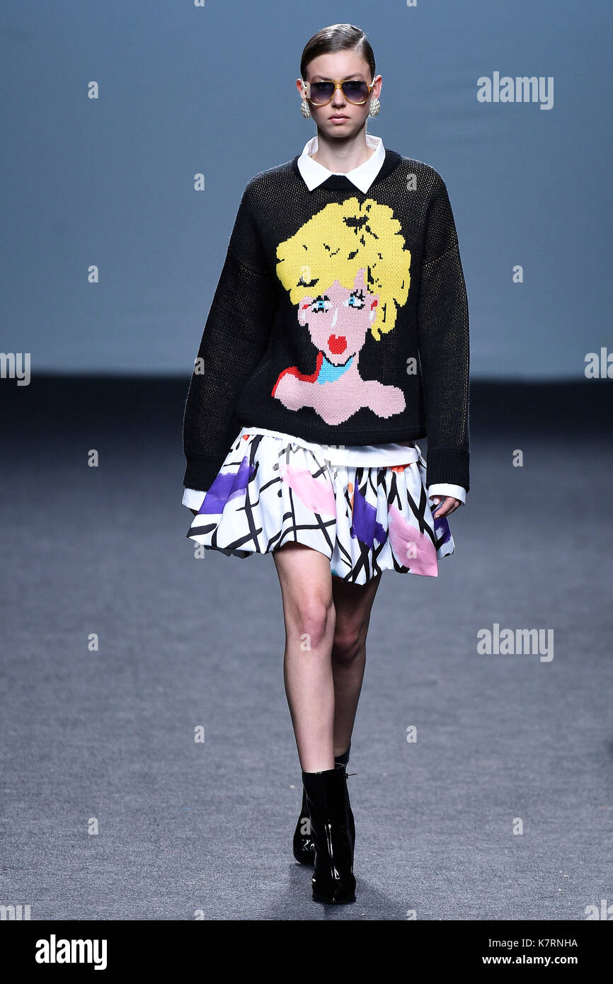 Model wears at collection runway a creation from " Maria Escote ...