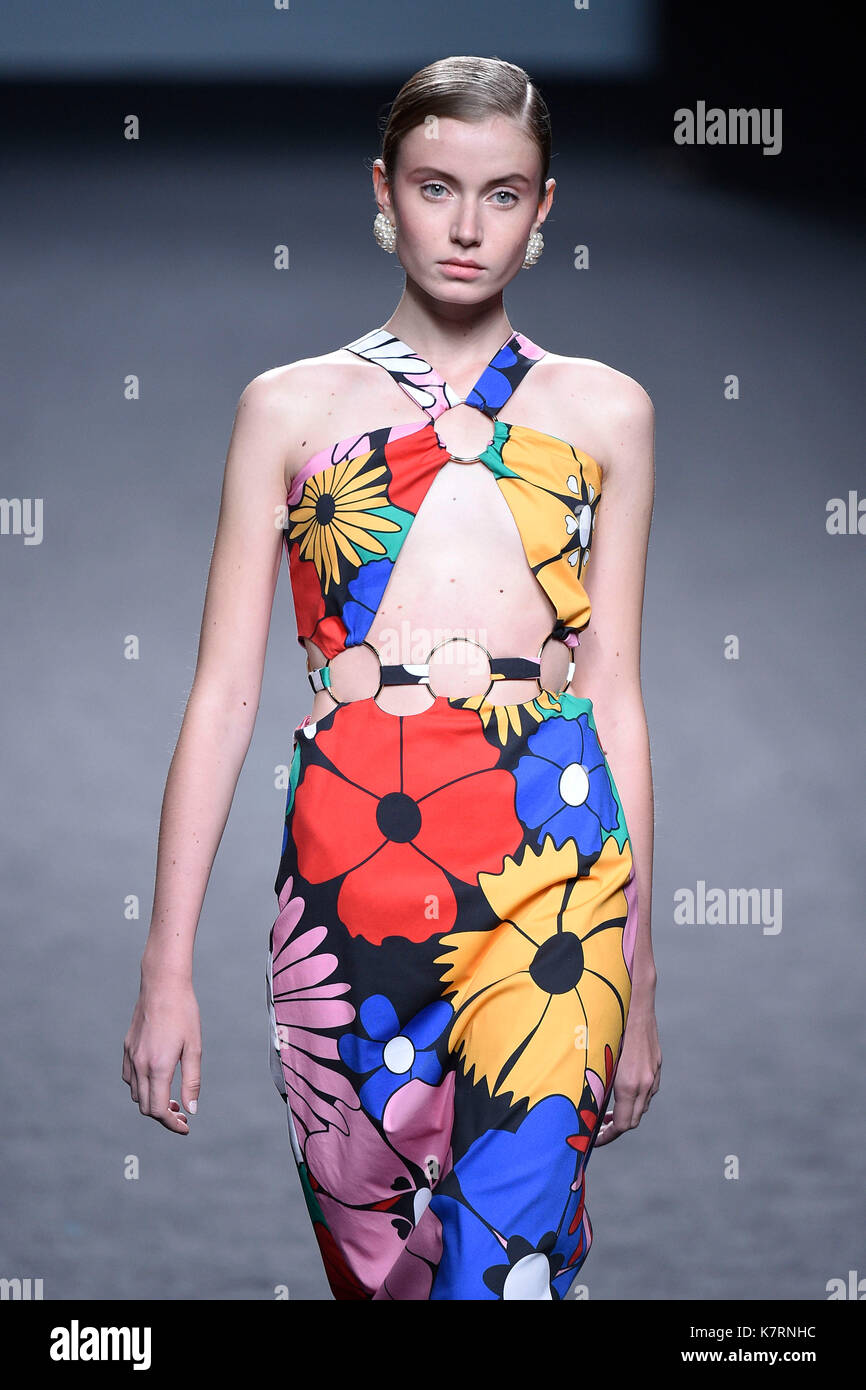 Model wears at collection runway a creation from " Maria Escote ...