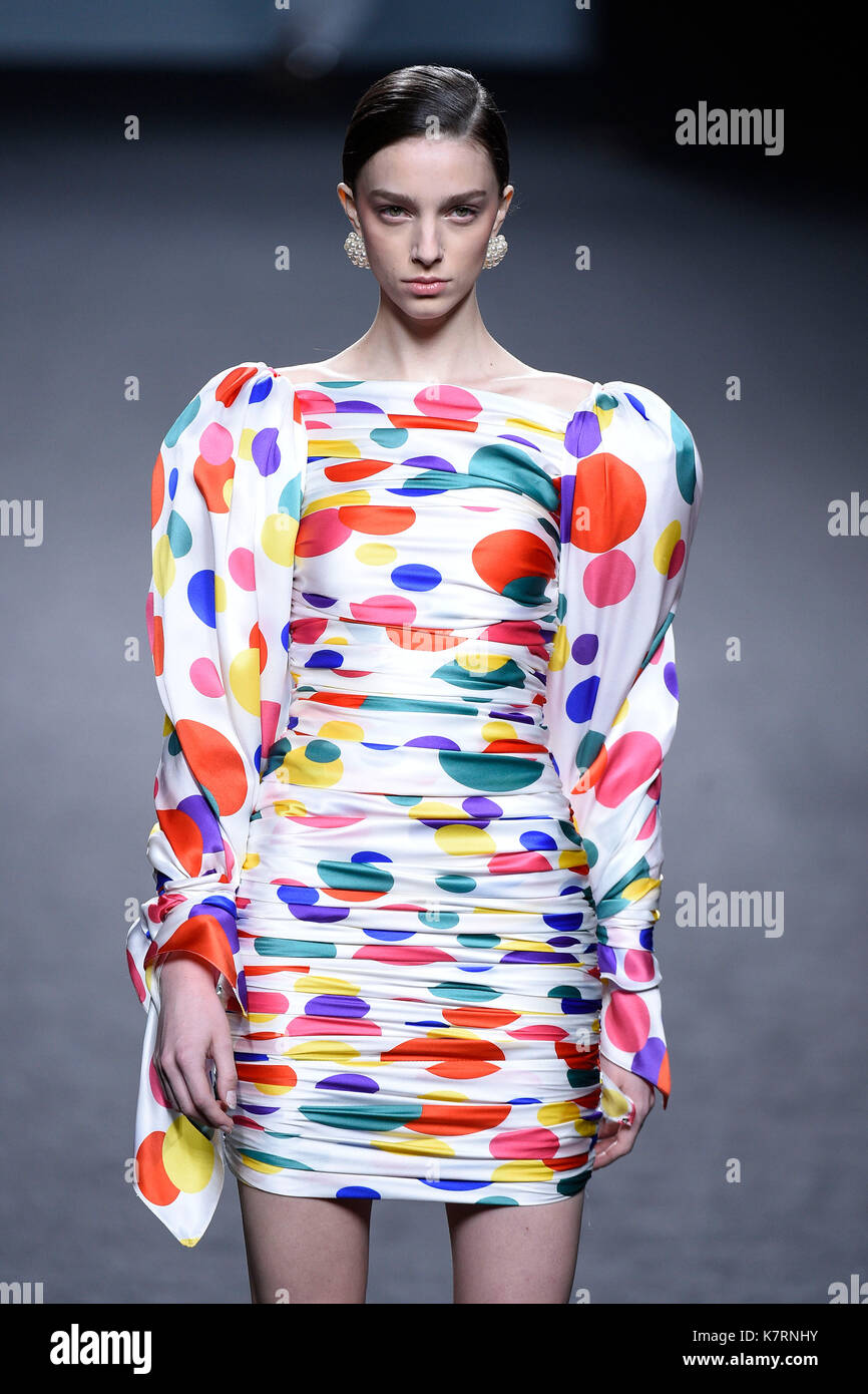 Model wears at collection runway a creation from " Maria Escote ...