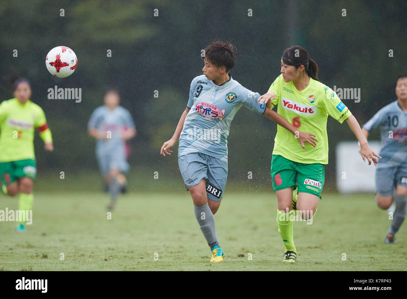 Chiba, Japan. 17th Sep, 2017. (L to R) Mina Tanaka (Beleza), Ayaka Nishikawa (JEF Ladies ...