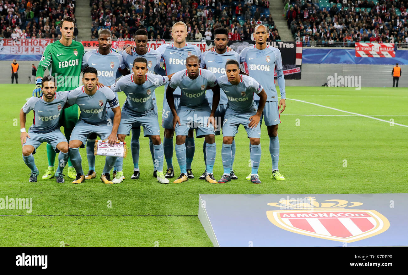 Leipzig, Germany. 13th Sep, 2017. Monaco's squad poses for a group ...