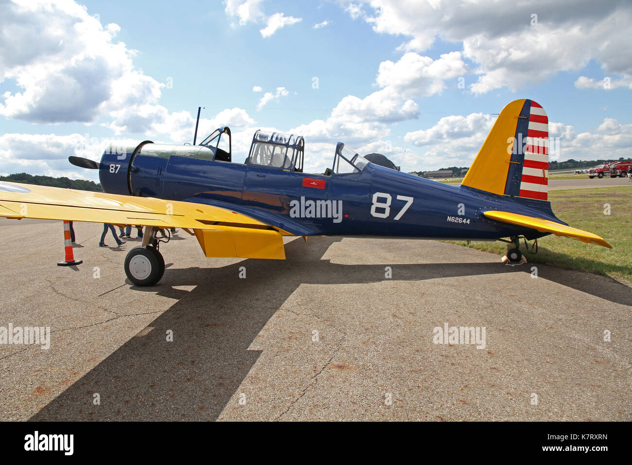 AKRON, OHIO USA - SEPT 9: Vultee BT-13A Valiant at Props and Pistons ...