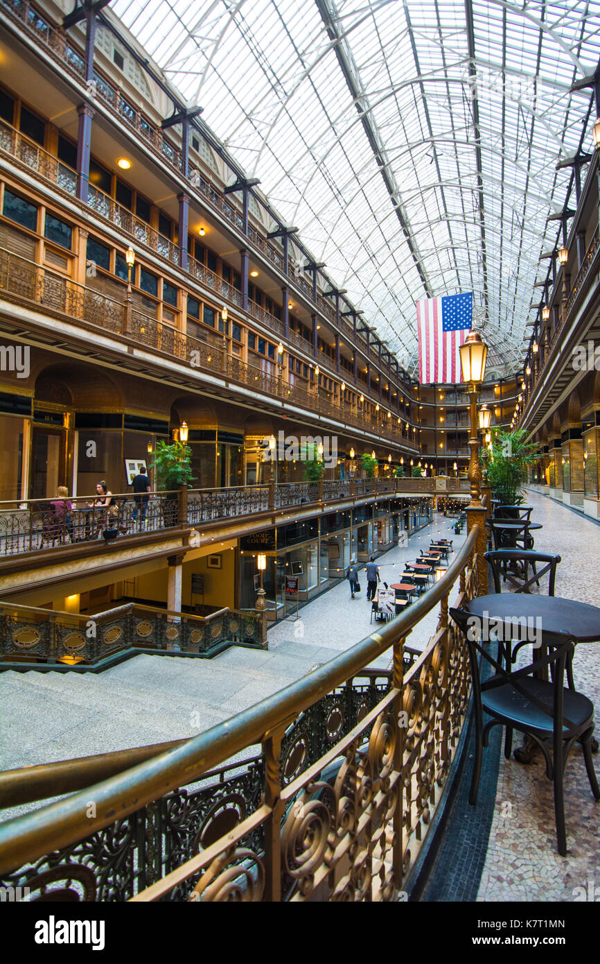 Historic indoor shopping arcade downtown cleveland hi-res stock ...