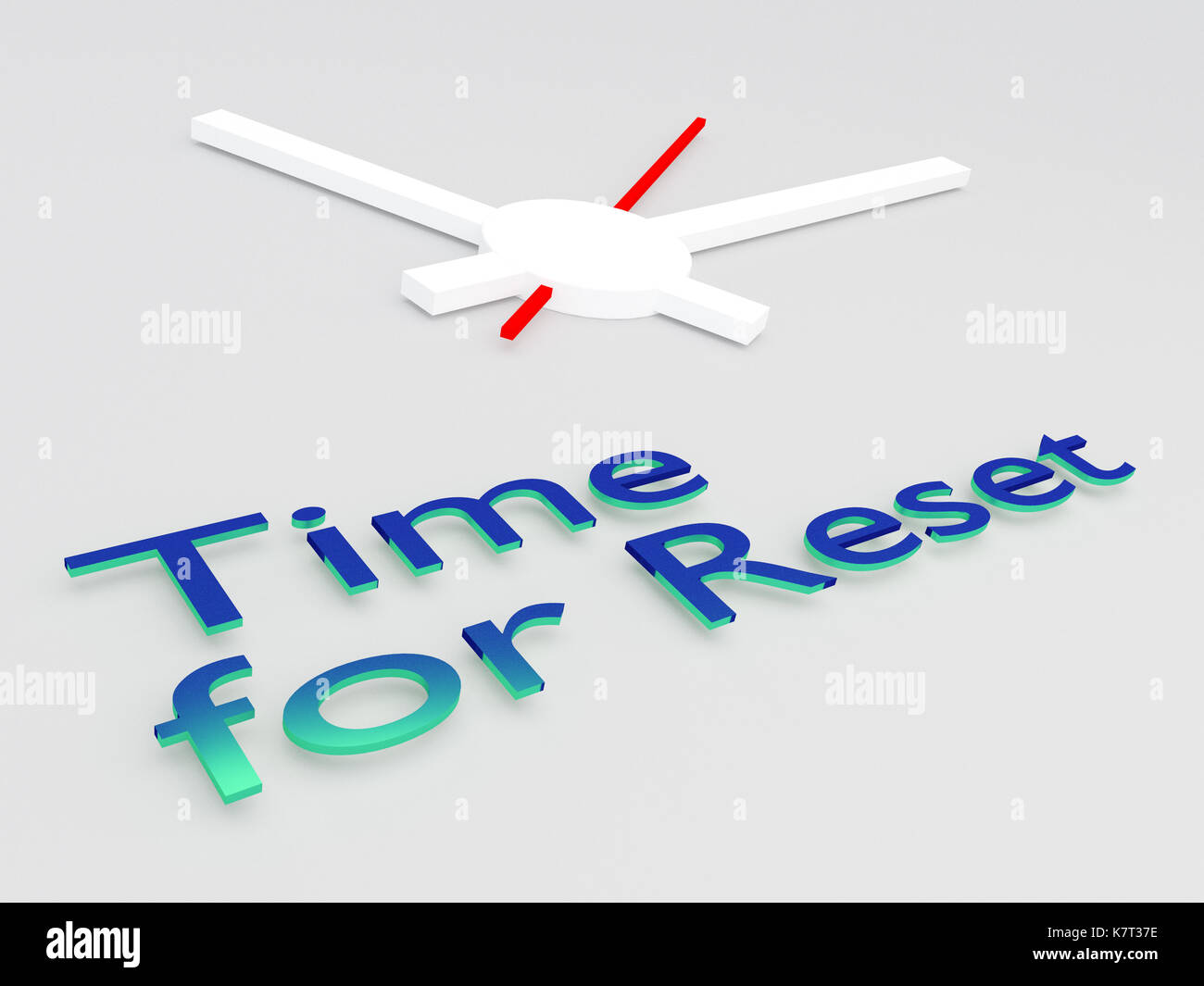 3D illustration of "Time for Reset" title with a clock as a background ...