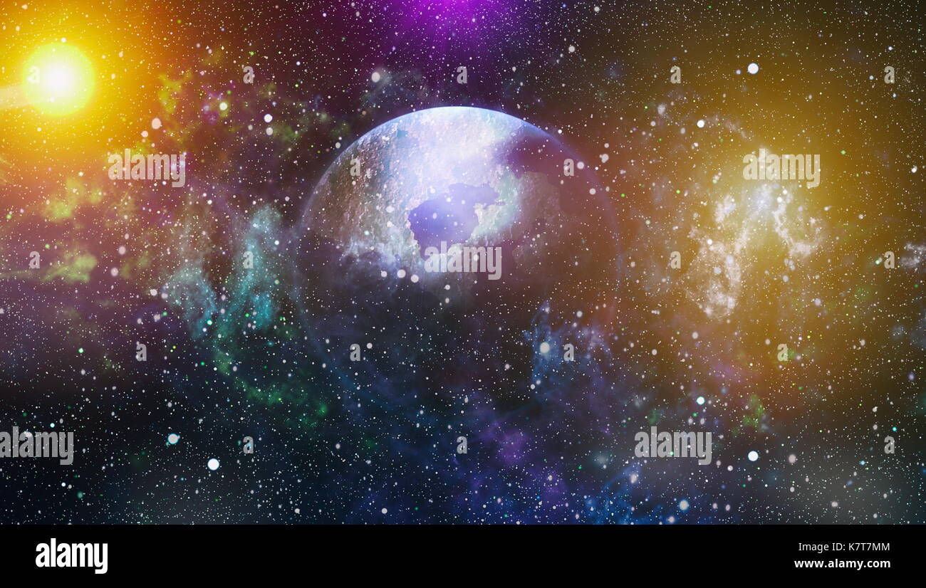 planet in the night sky space star Stock Photo - Alamy