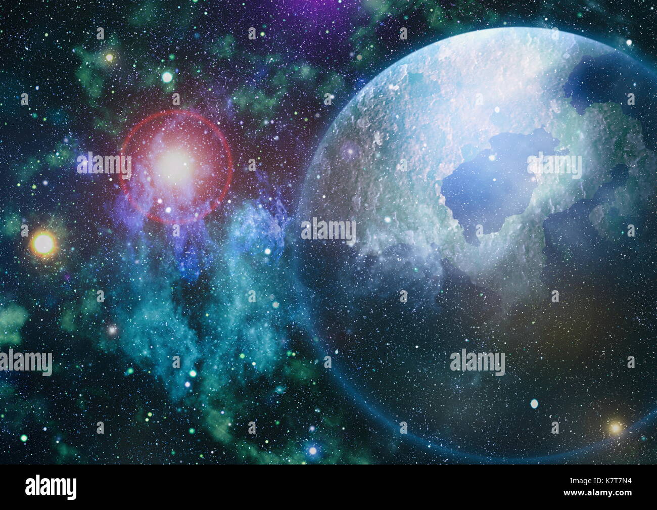 planet in the night sky space star Stock Photo - Alamy