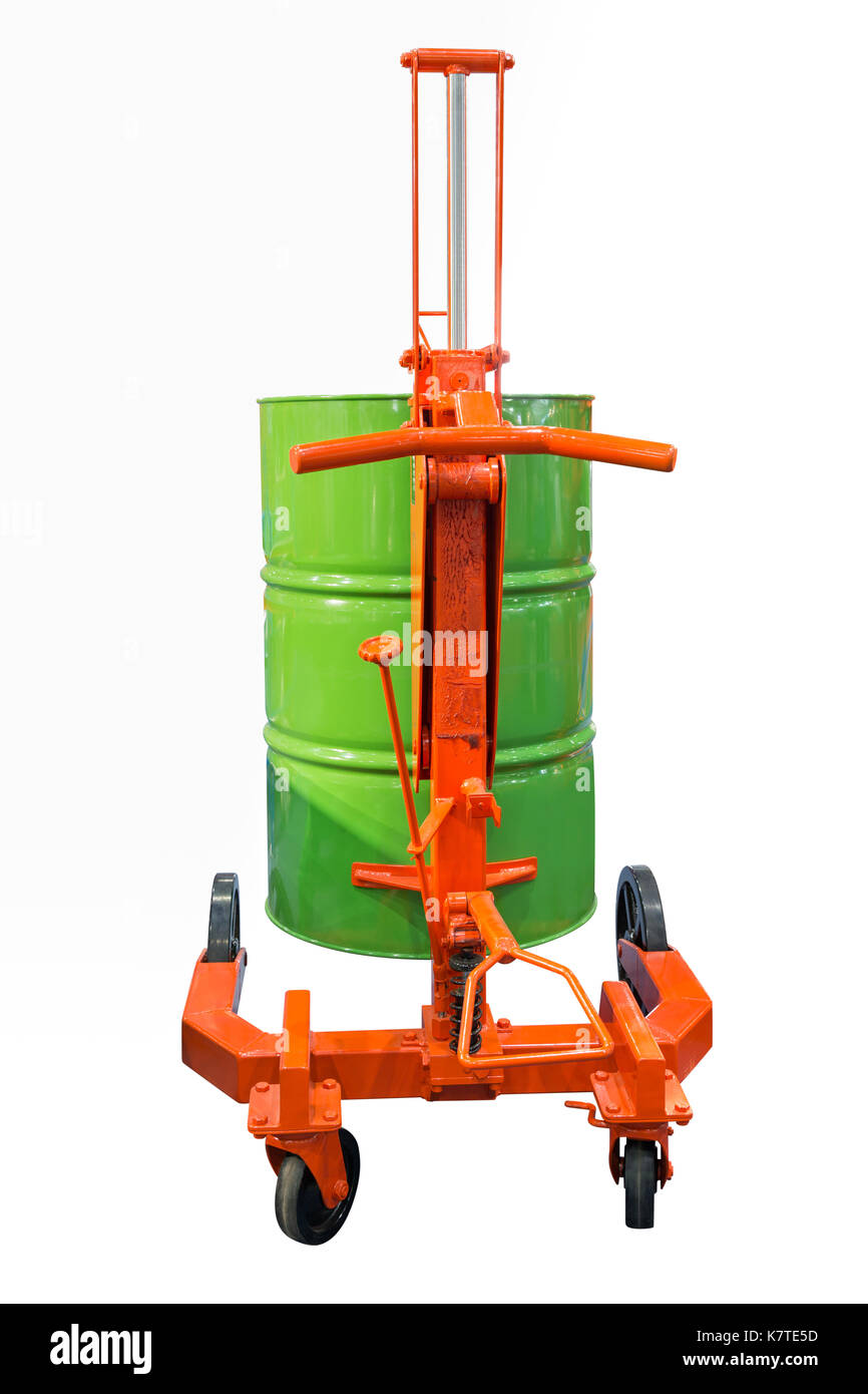 Handle lifting barrel isolated on white background with clipping path ...