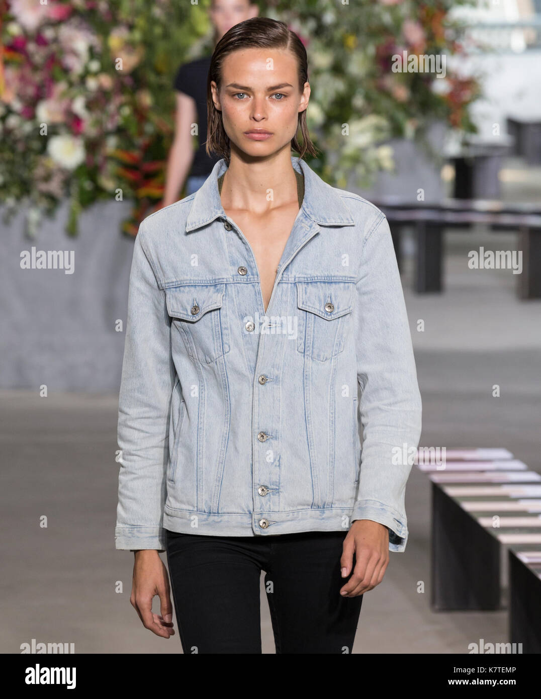 NEW YORK, NY - September 08, 2017: Birgit Kos walks the runway during ...