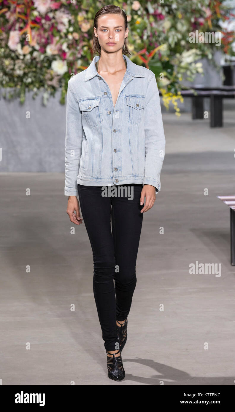 NEW YORK, NY - September 08, 2017: Birgit Kos walks the runway during ...