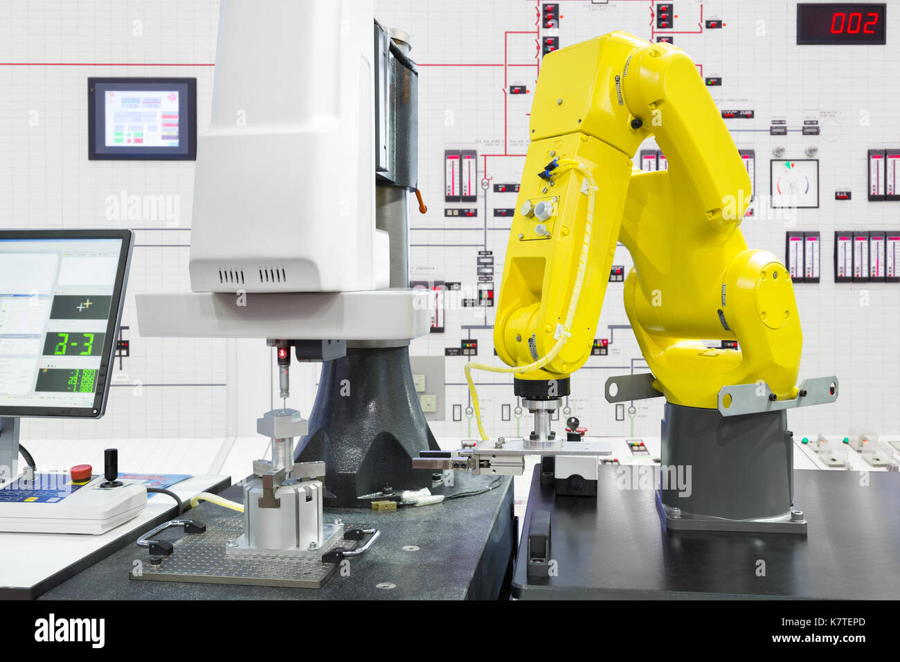 Automated robotic picking automotive part in smart factory, Industry 4. ...