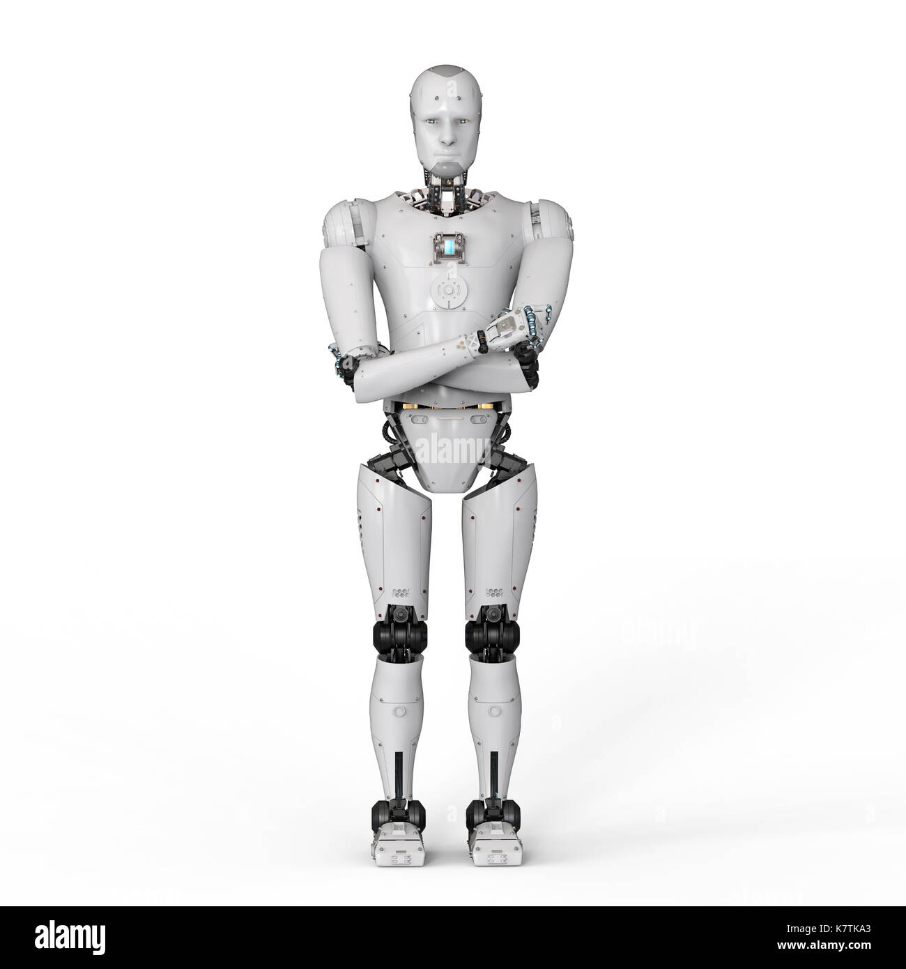 3d rendering humanoid robot full body on white background Stock Photo ...