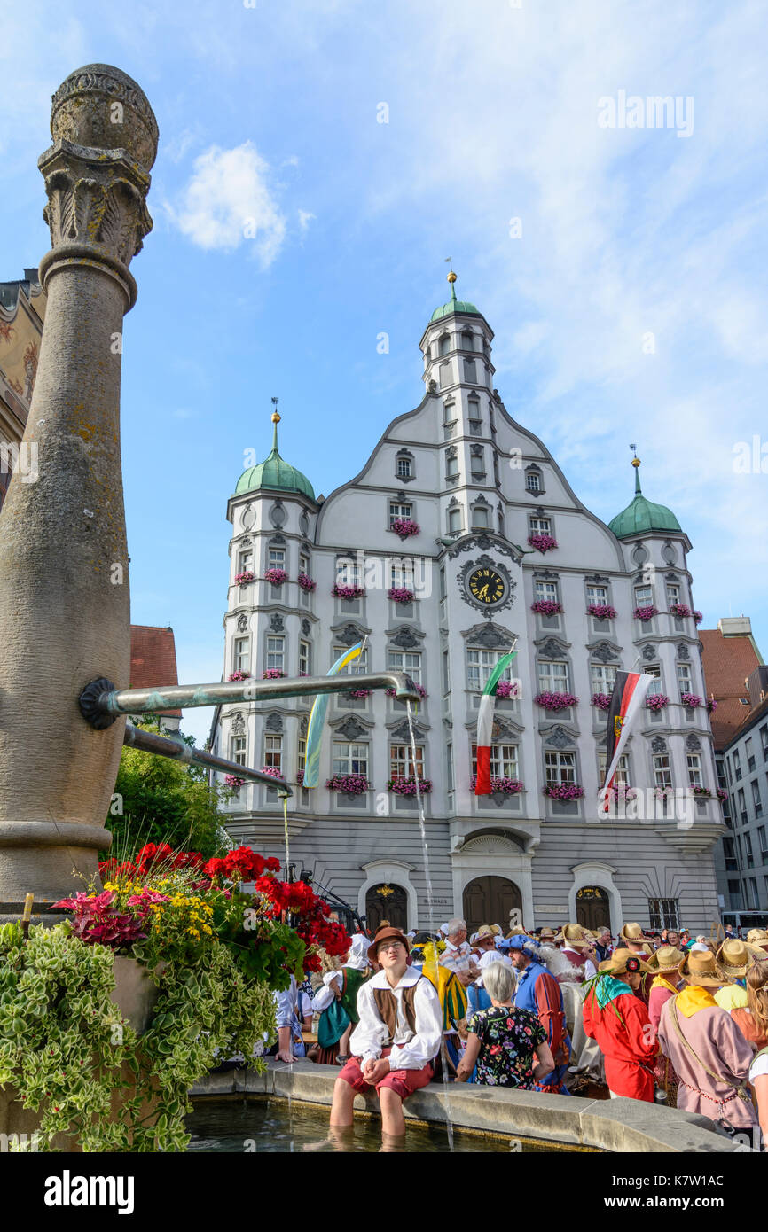Fischertag (fishers day) in front of Rathaus (Town Hall), City guards ...