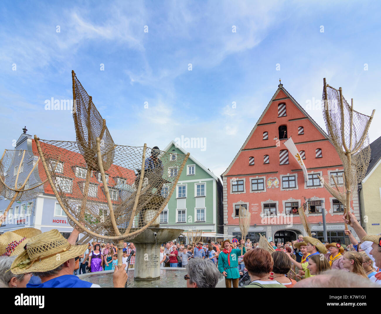 Fischertag (fisher day): fisher figure at the Fisher Fountain at square ...