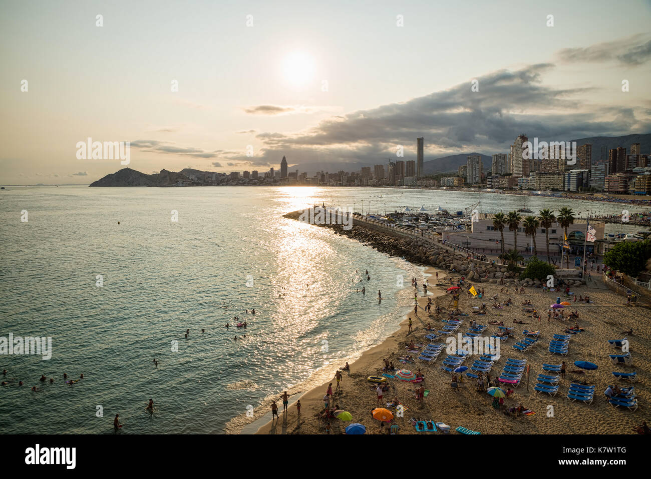 BENIDORM, SPAIN-SEPTEMBER 7, 2017: People on holidays enjoying a sunny ...