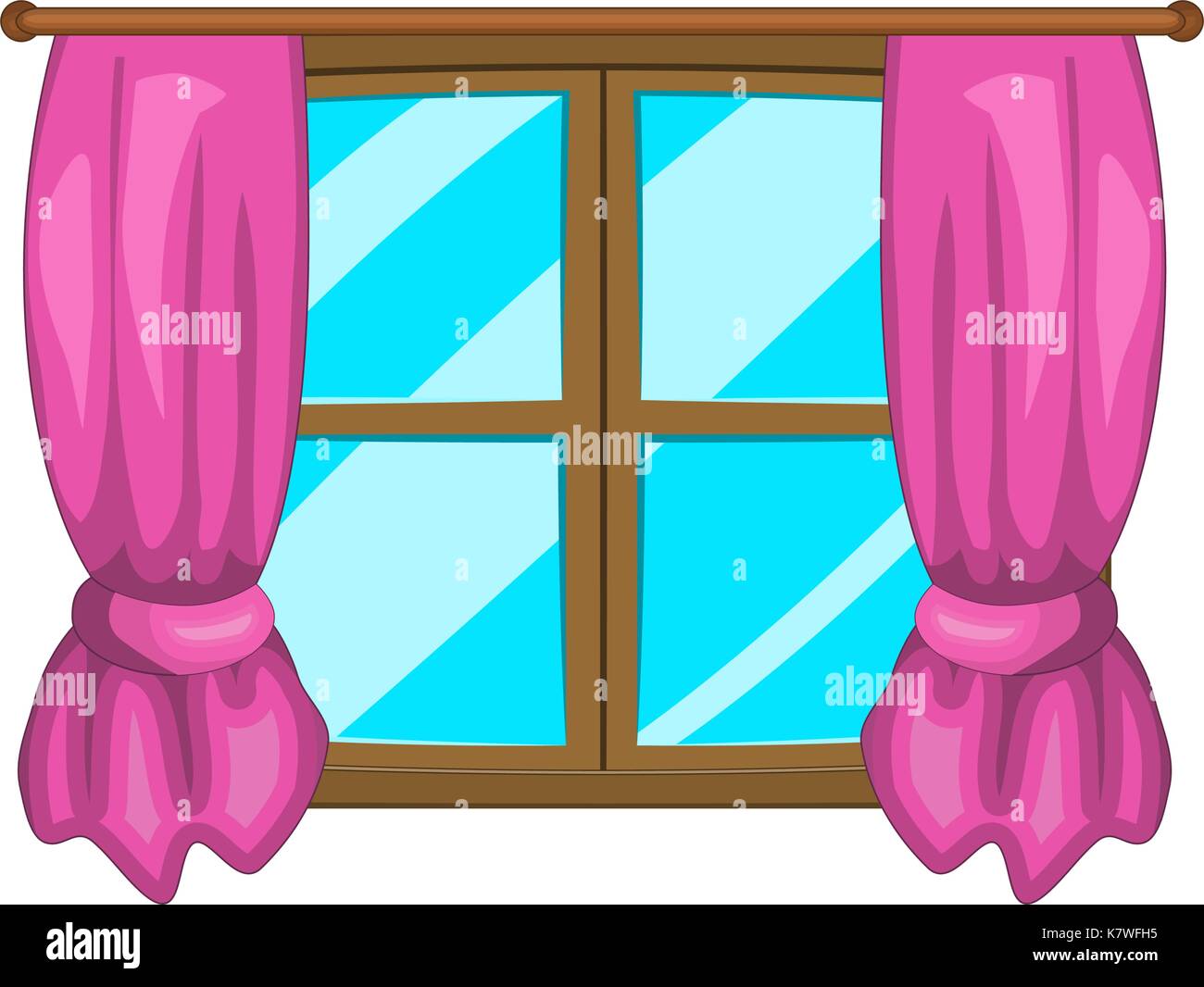 cartoon window with curtains vector symbol icon design. Beautiful ...