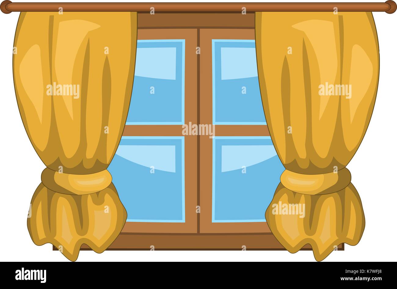 cartoon window with curtains vector symbol icon design. Beautiful ...
