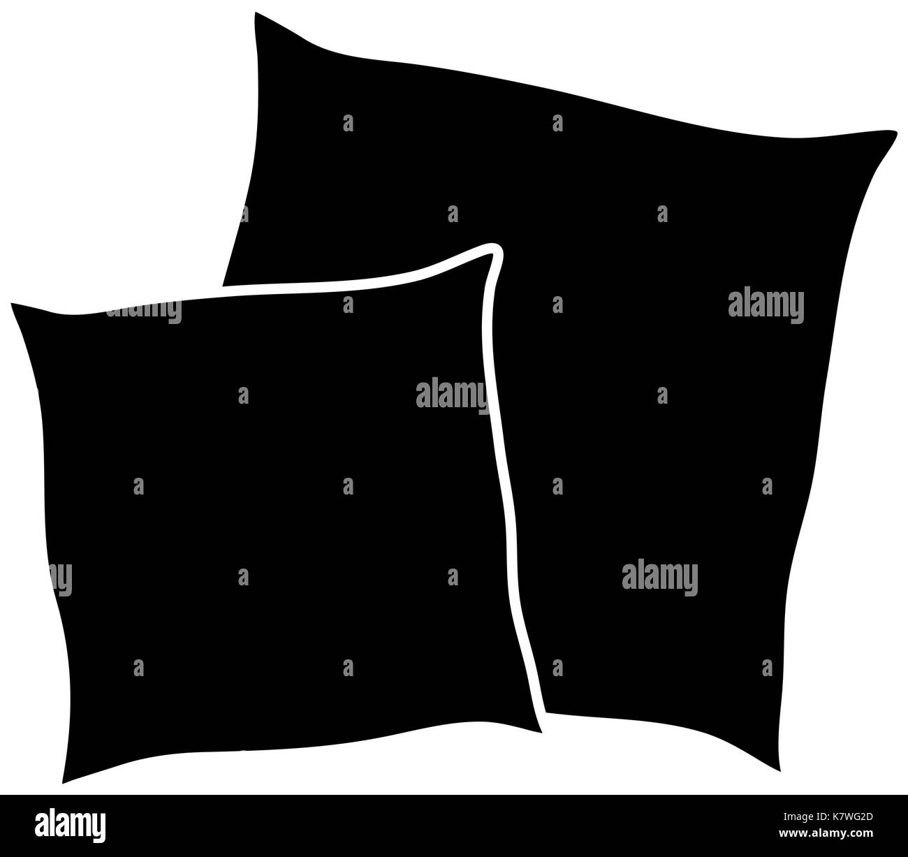 cartoon pillow silhouette, outline vector symbol icon design. Beautiful ...