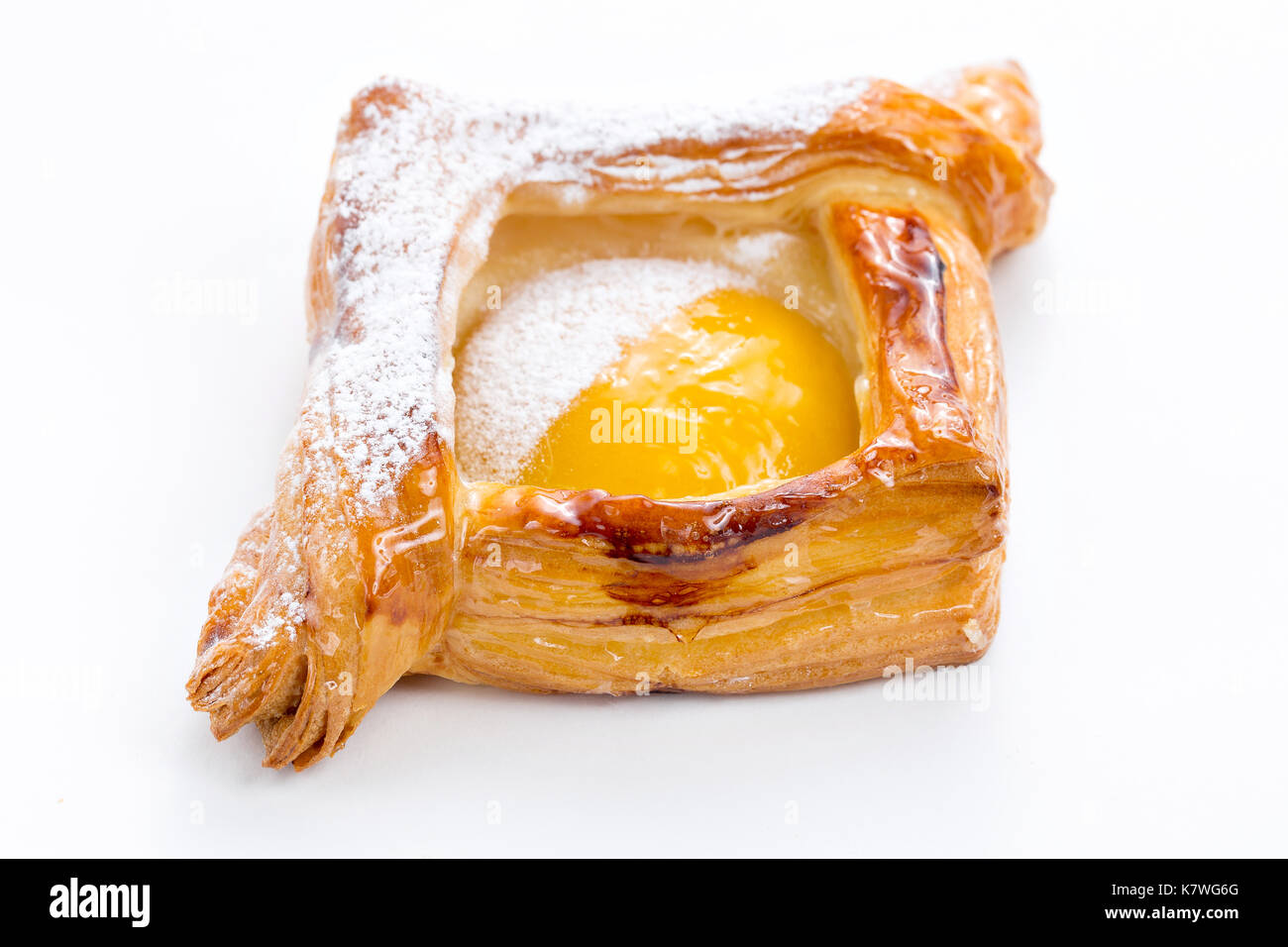 Open pies of puff pastry with peach, thyme and honey. Breakfast ...