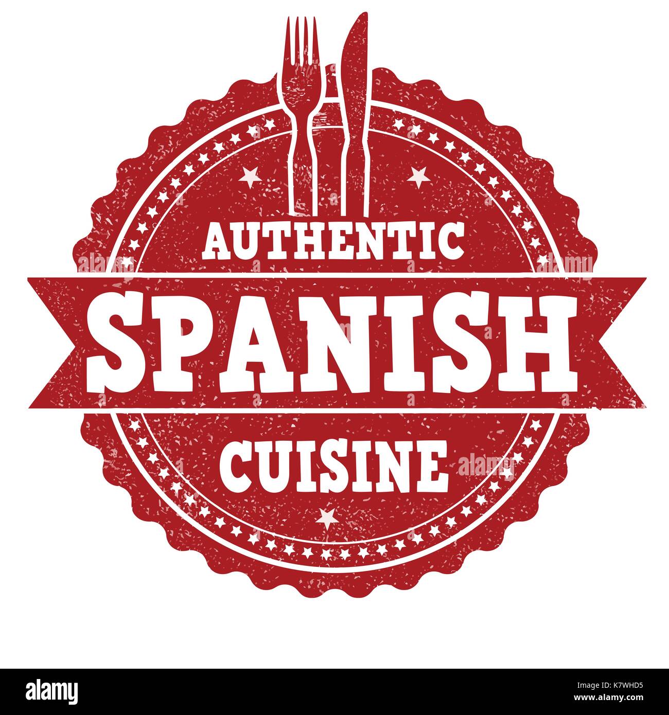 Spanish cuisine grunge rubber stamp on white background, vector ...