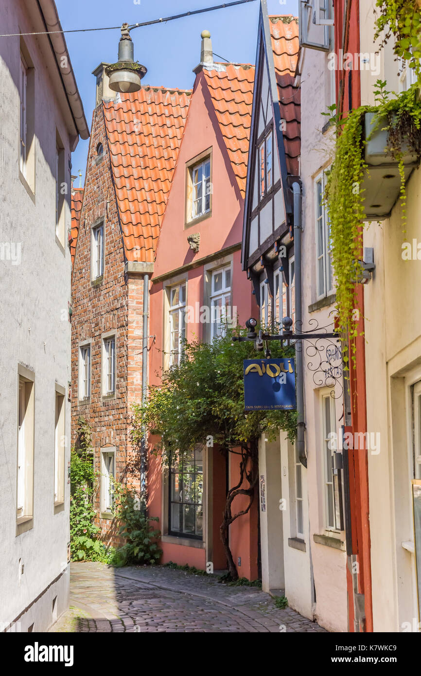 Colorful houses of the Schnoor district in Bremen, Germany Stock Photo ...