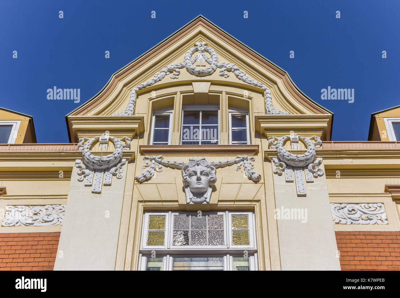 Historical decorated facade in the center of Stade, Germany Stock Photo ...