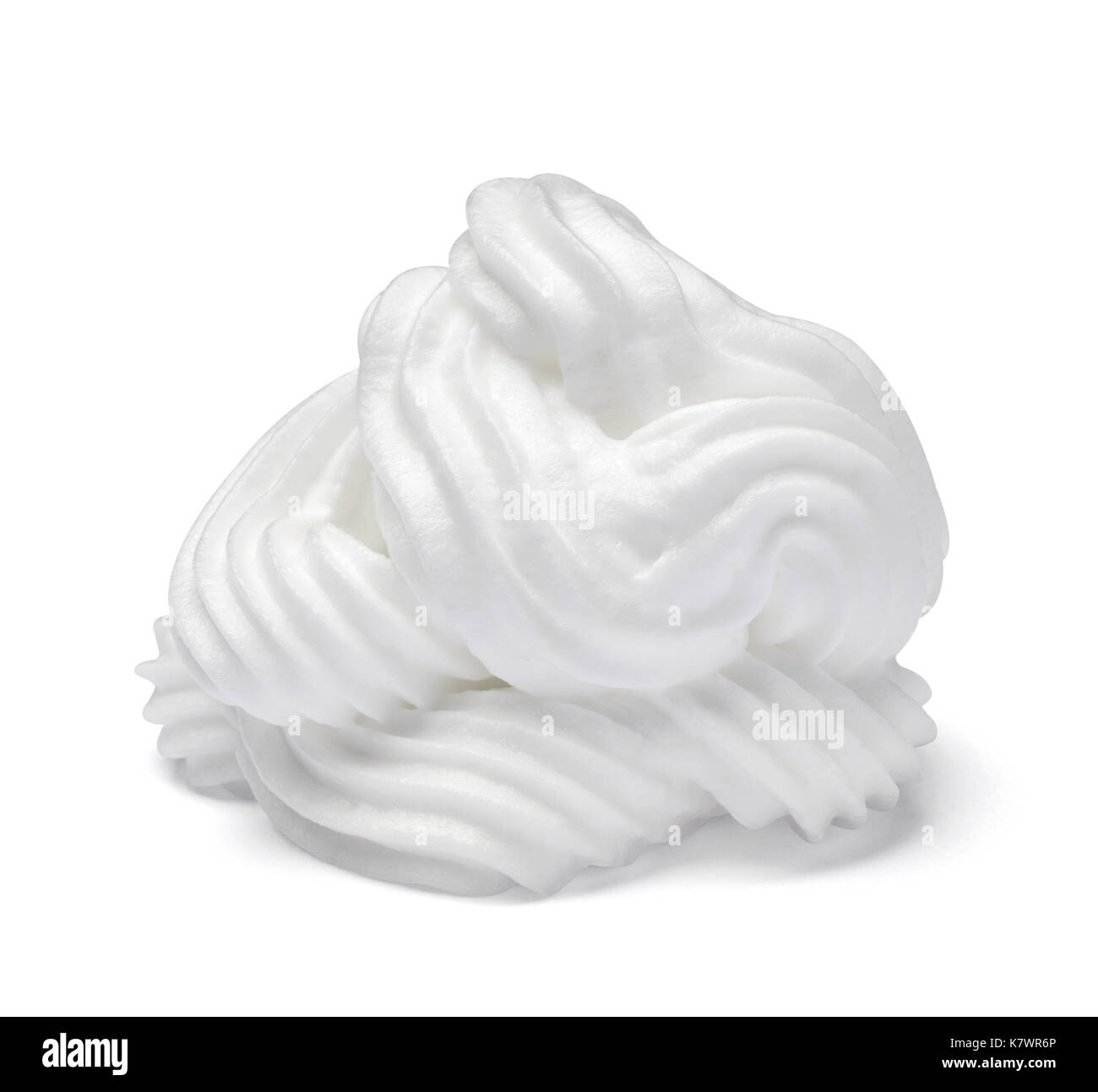 close up of a white whipped cream on white background Stock Photo - Alamy