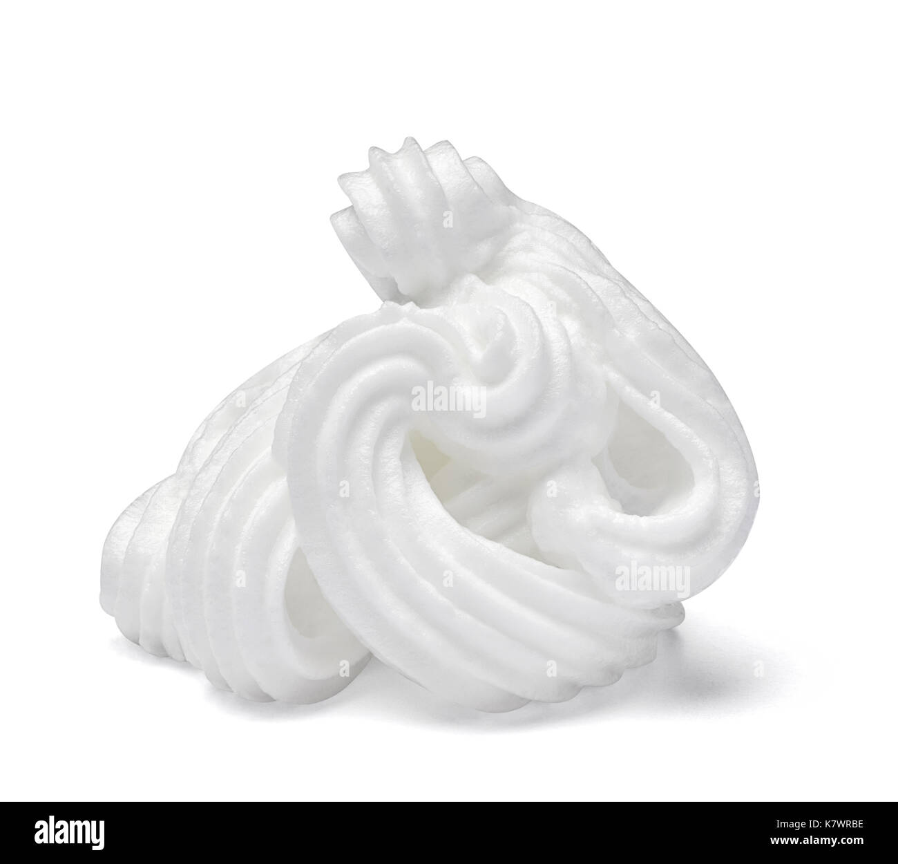 close up of a white whipped cream on white background Stock Photo - Alamy