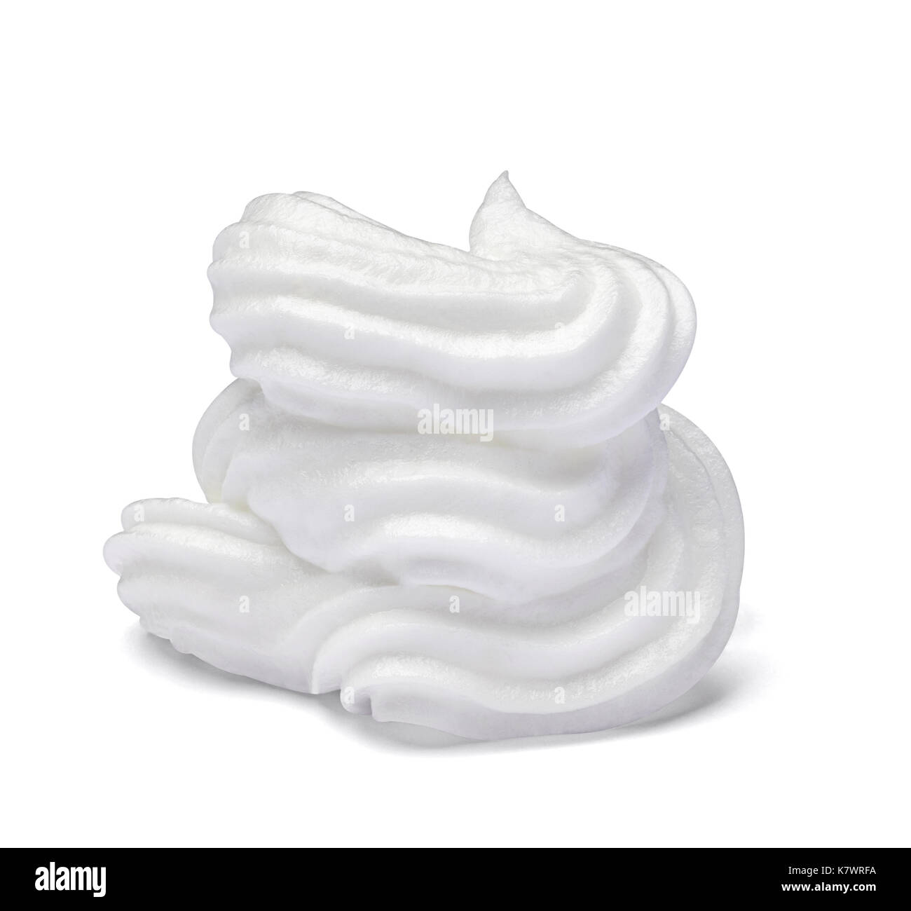close up of a white whipped cream on white background Stock Photo - Alamy