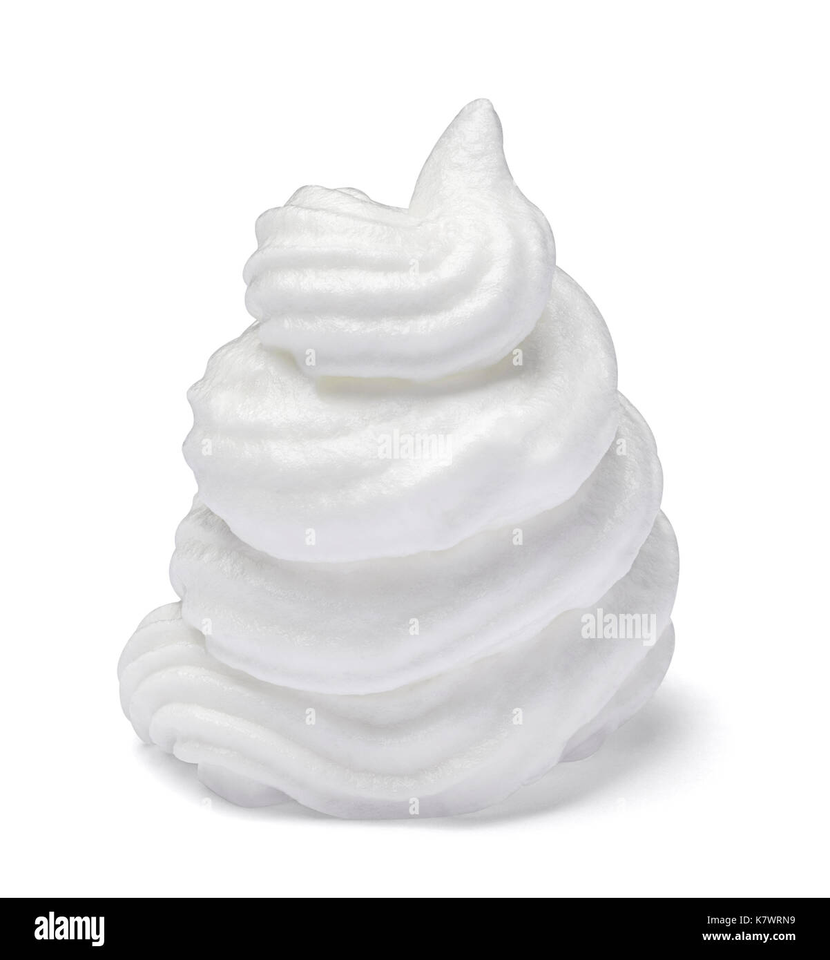 close up of a white whipped cream on white background Stock Photo - Alamy