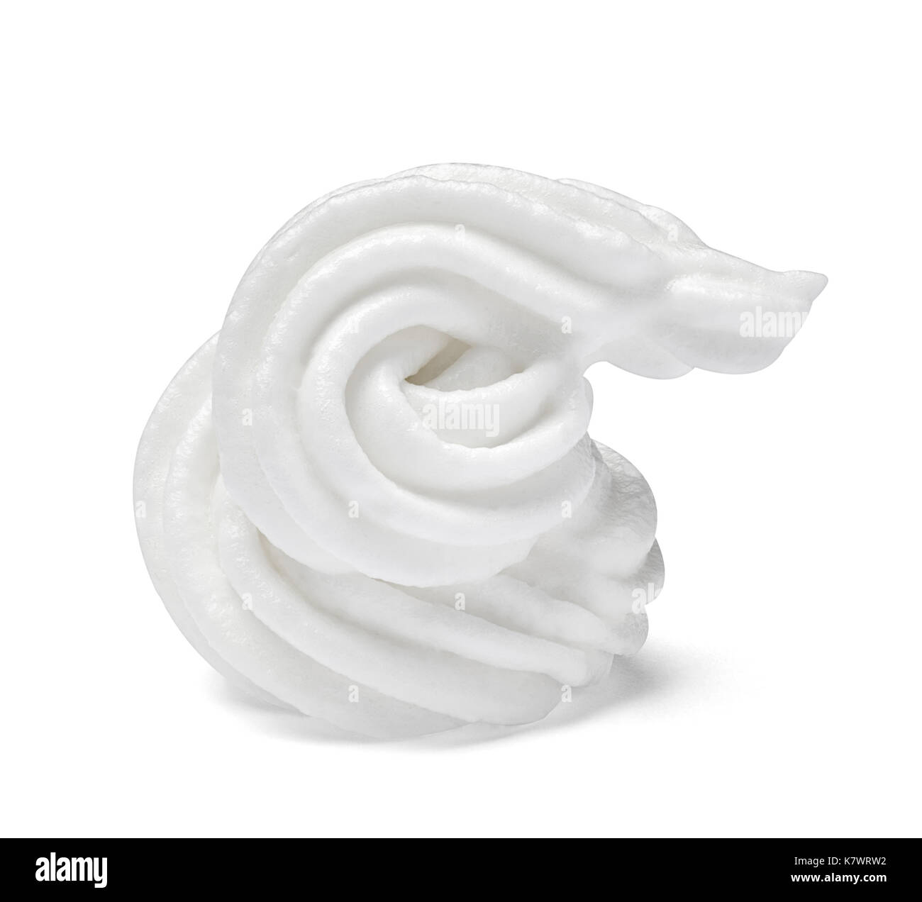 close up of a white whipped cream on white background Stock Photo - Alamy