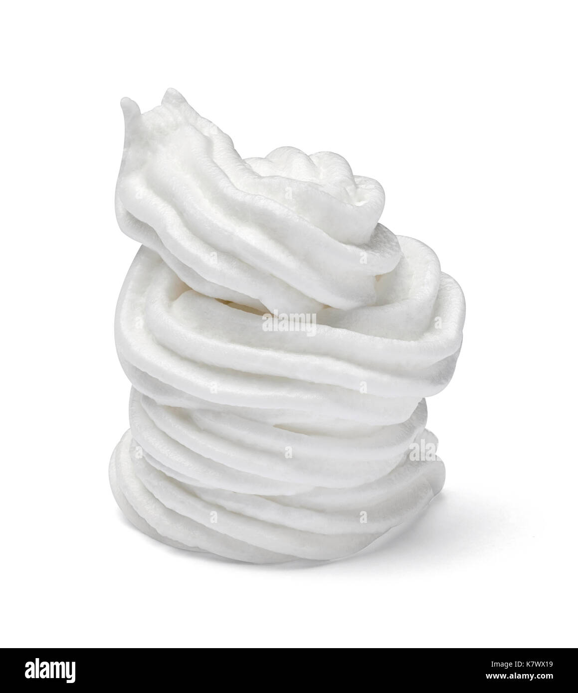 close up of a white whipped cream on white background Stock Photo - Alamy