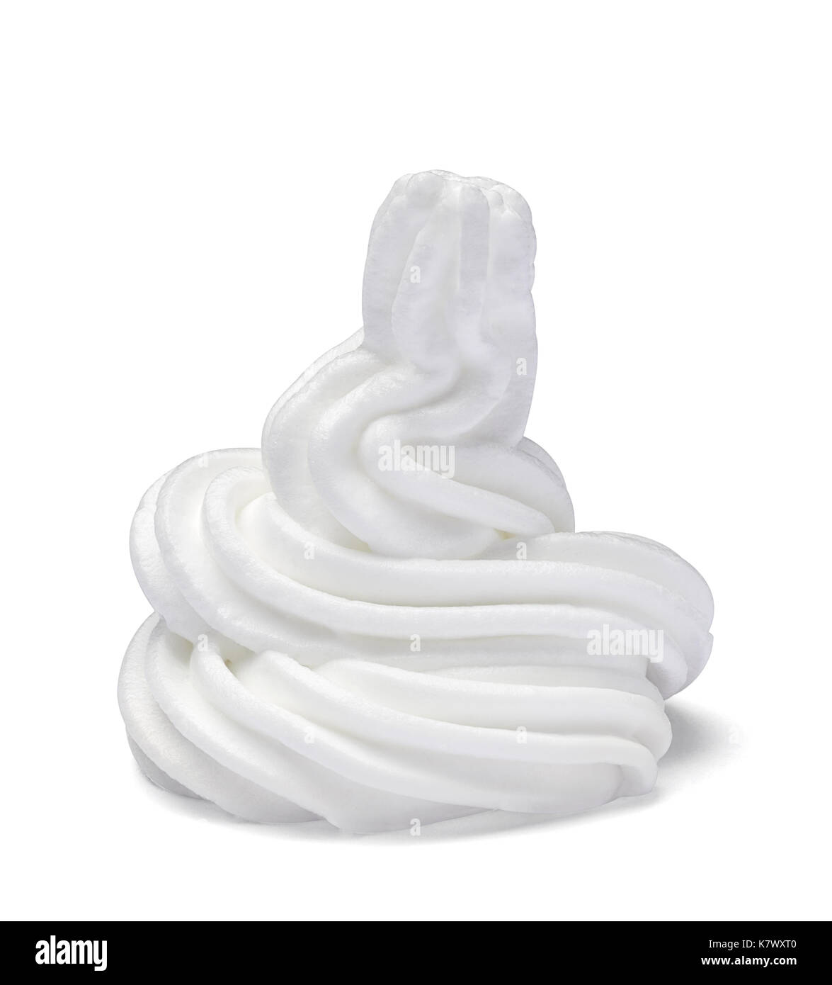 close up of a white whipped cream on white background Stock Photo - Alamy