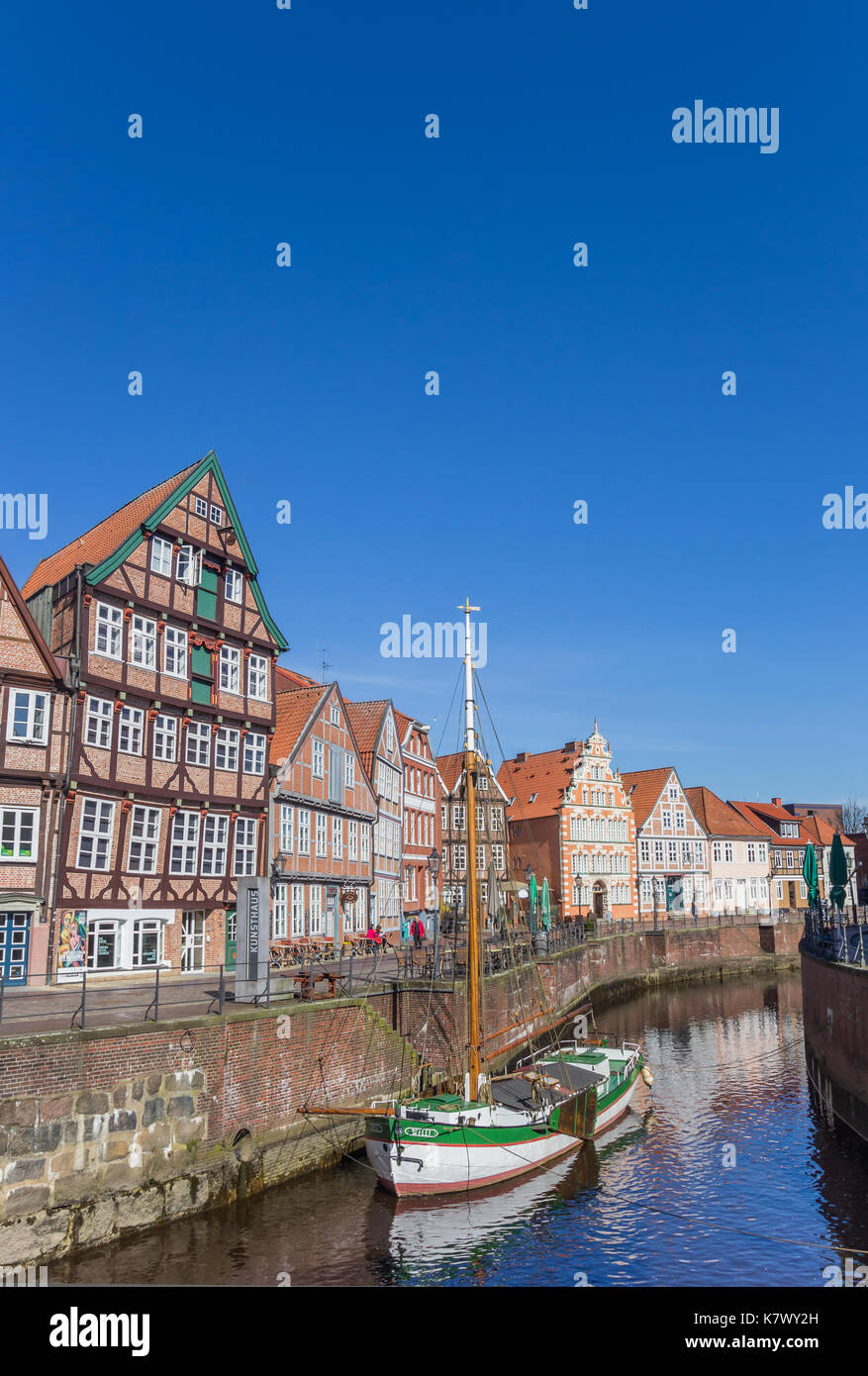 Historical ship in the old harbor of Stade, Germany Stock Photo - Alamy