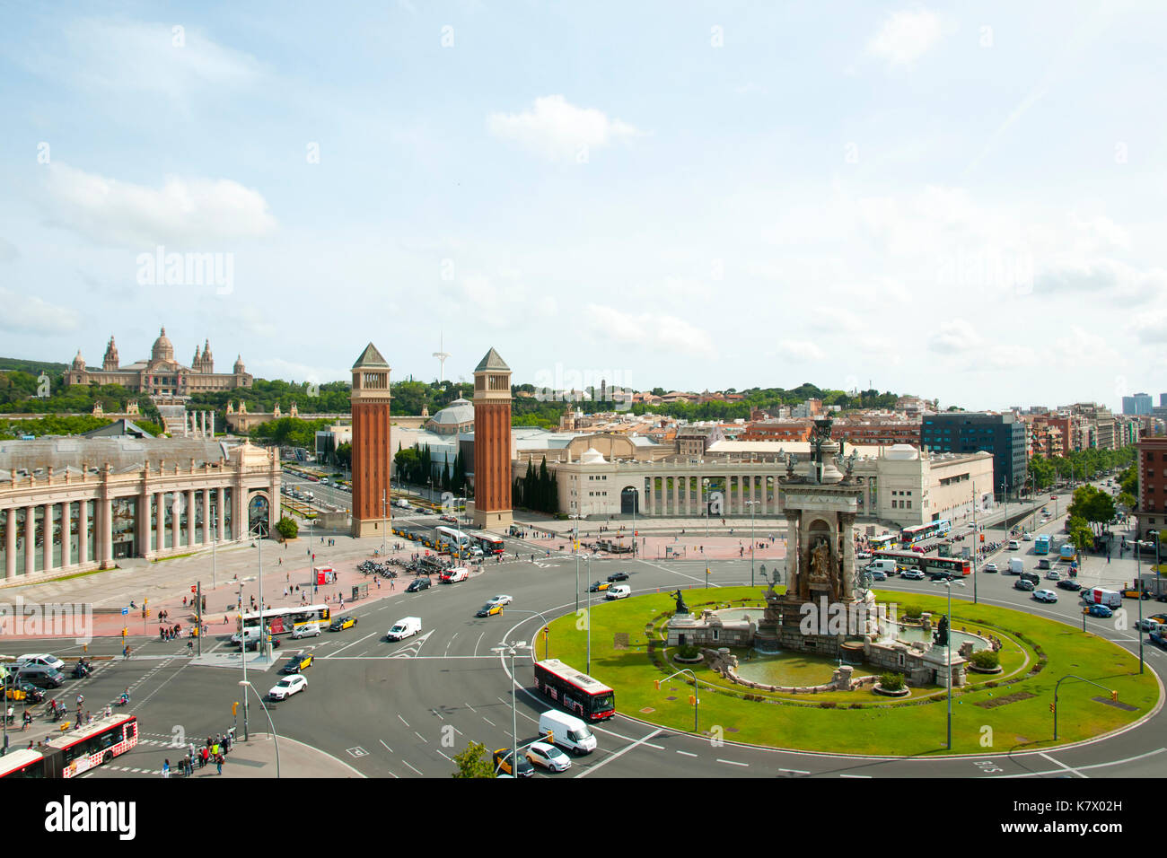 Placa d'Espanya Roundabout - Barcelona - Spain Stock Photo - Alamy