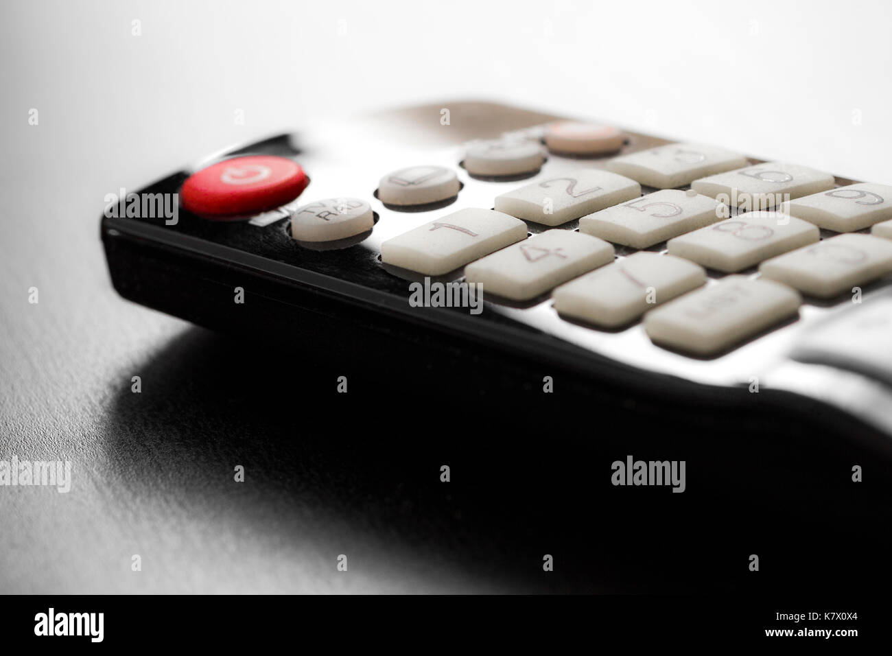 TV remote control buttons closeup. Channel change buttons Stock Photo ...