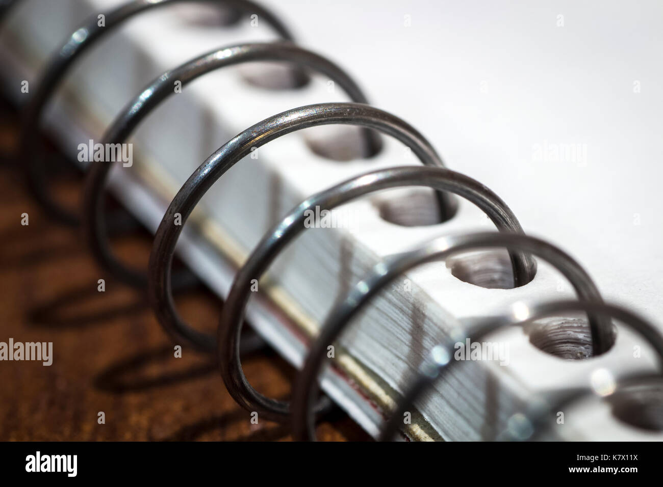 Metal binding office notebook closeup Stock Photo - Alamy