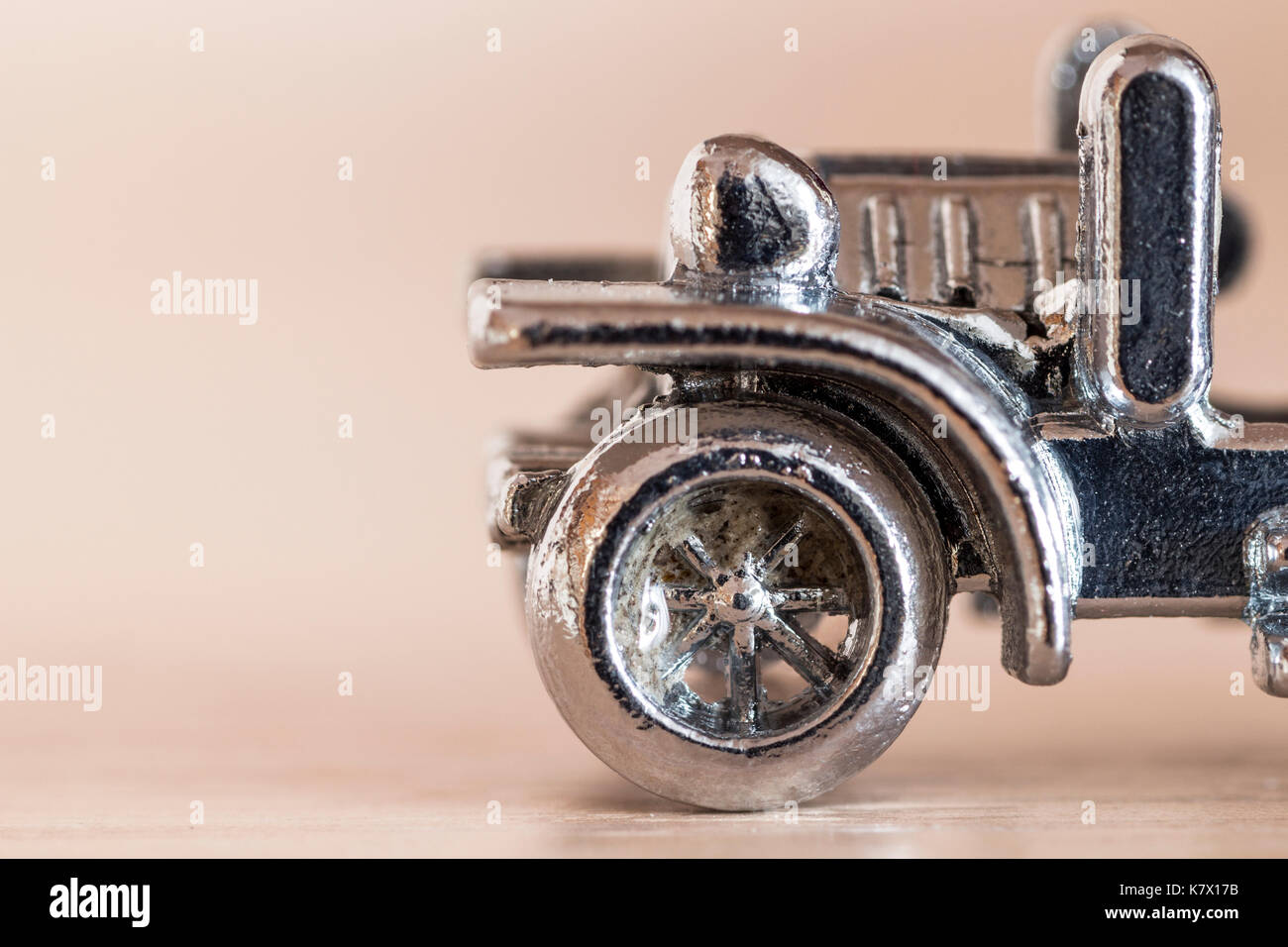 Metal chrome model vintage car closeup Stock Photo - Alamy