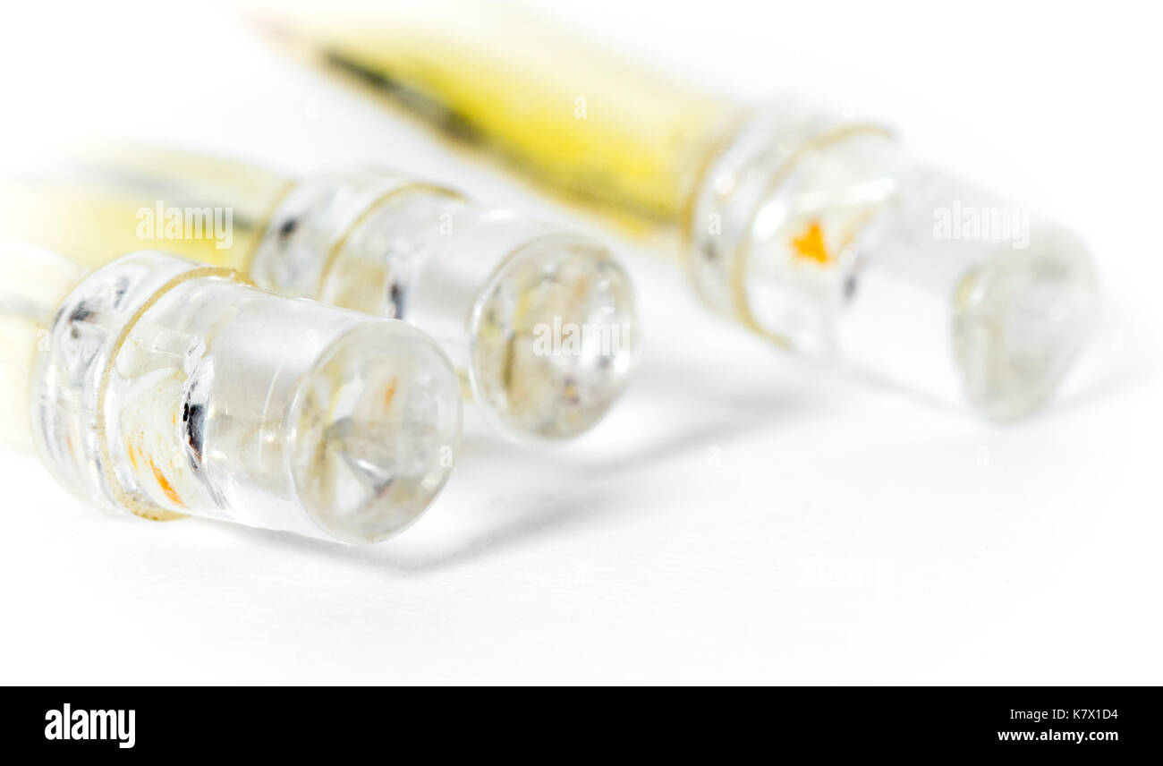 Three white LEDs closeup on a white background Stock Photo - Alamy