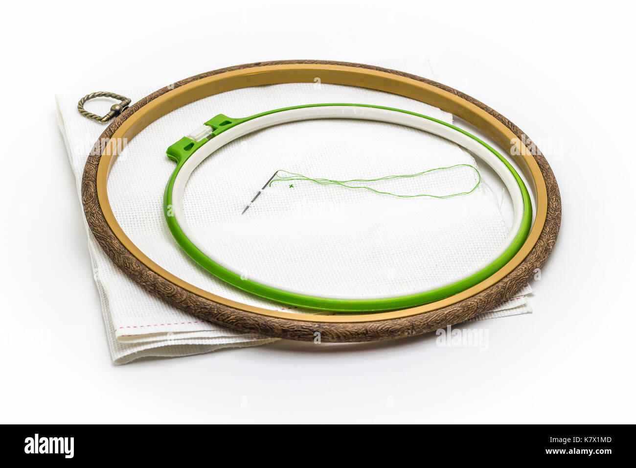 Cross stitch cotton canvas Cut Out Stock Images & Pictures - Alamy