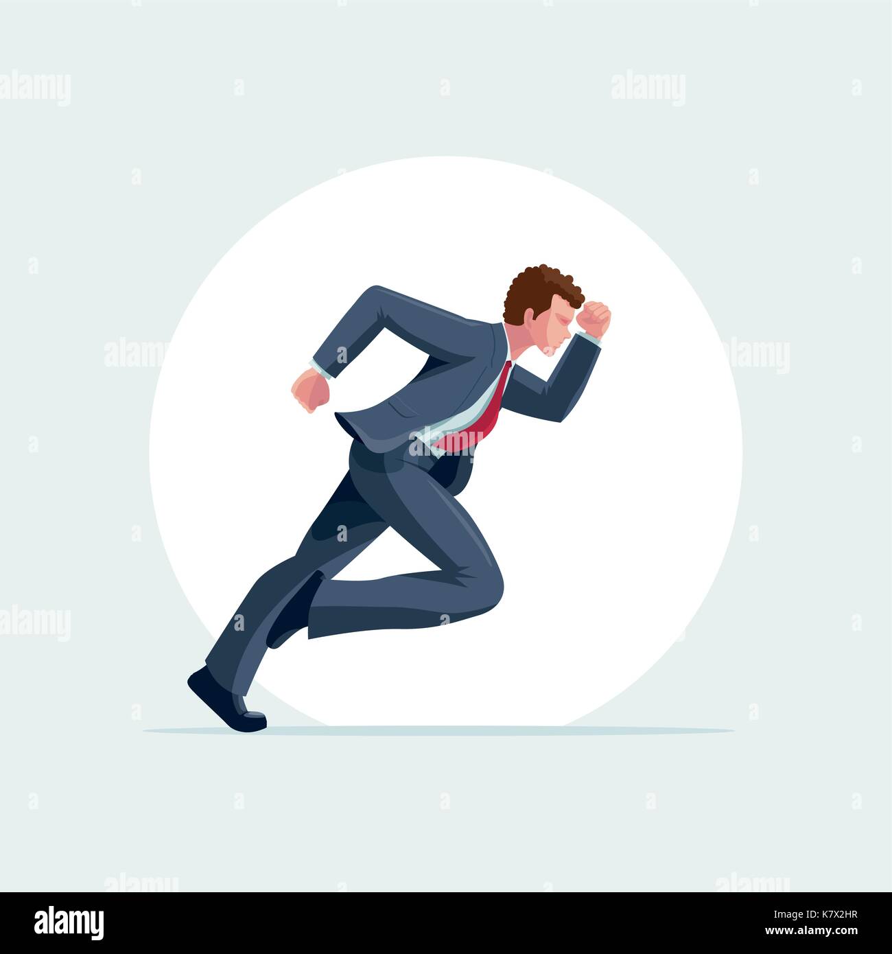 Vector illustration of running businessman. Easy editable global colors ...