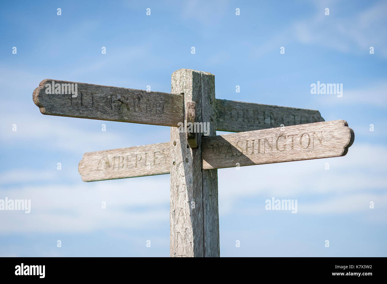 Wooden Signpost, West Sussex, England Stock Photo - Alamy